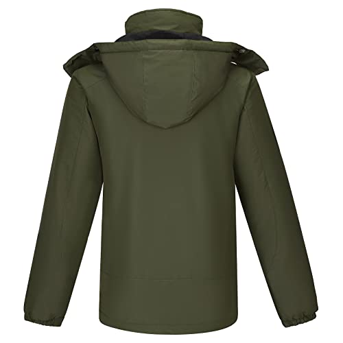 CAMEL Men's Winter Ski Jackets Waterproof Snow Coat with Hood Mountain Windproof Rain Jacket