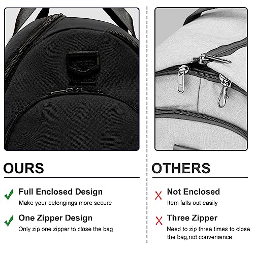 Convertible Garment Duffel Bag with Shoe Compartment,ZALUPRI Carry on Garment Bag for Men Women 2 in 1 Hanging Suitcase Suit Weekend Travel Bag, Black