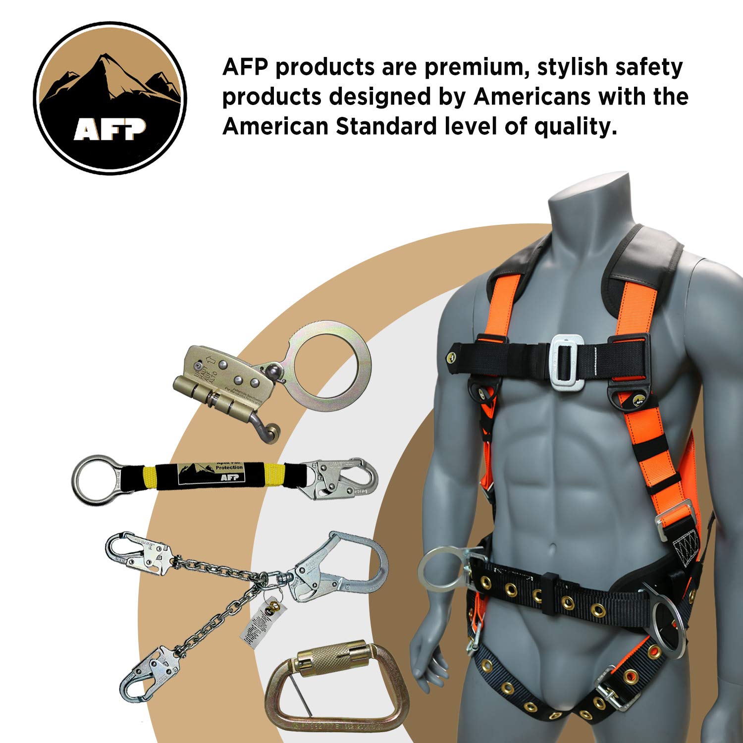 AFP 6 FT Single Leg Internal Shock Absorbing Safety Lanyard with Dual Snap Hooks