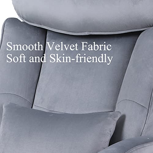 Dreamsir Ergonomic High Back Executive Office Chair 400lbs, Adjustable Height Rocking Swivel Computer Desk Chair for Heavy Tall People, Thick Padding Headrest and Armrest (Gray)