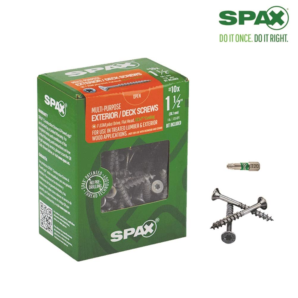 SPAX 4191670500404 Wood-Screws, 10 x 1-1/2"