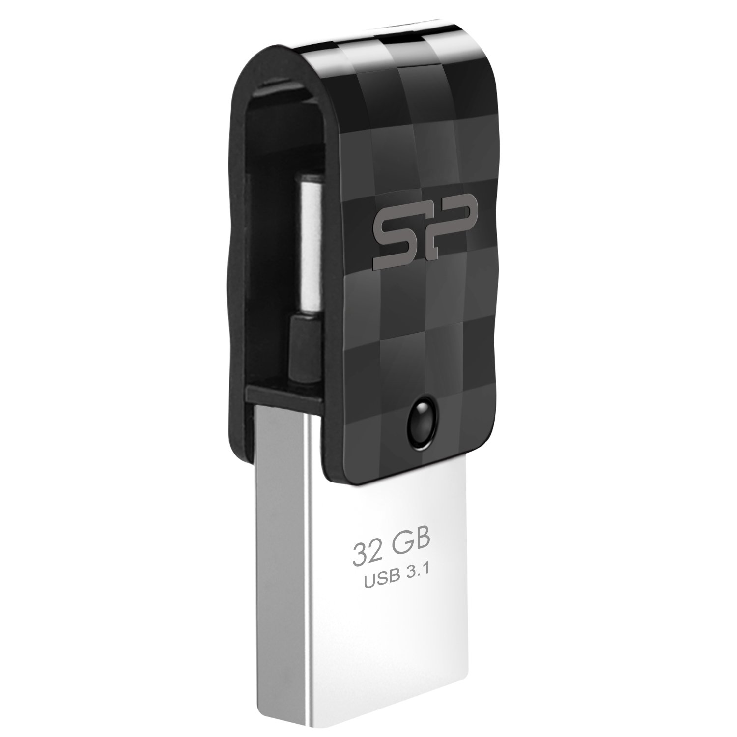 Silicon Power 32GB X5 Flash Drive USB 3.0 Dual Drive USB Type-C C31 Swivel Dual Flash Drive Type C Ready for Smartphones Tablets and New MacBook 5 Pack (S5032GBUC3C31V1KBT)