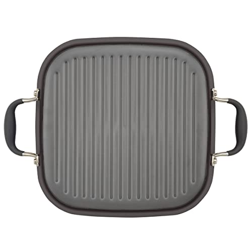 Anolon Advanced Hard Anodized Nonstick Grill Pan / Griddle and Roaster - 11 Inch, Gray