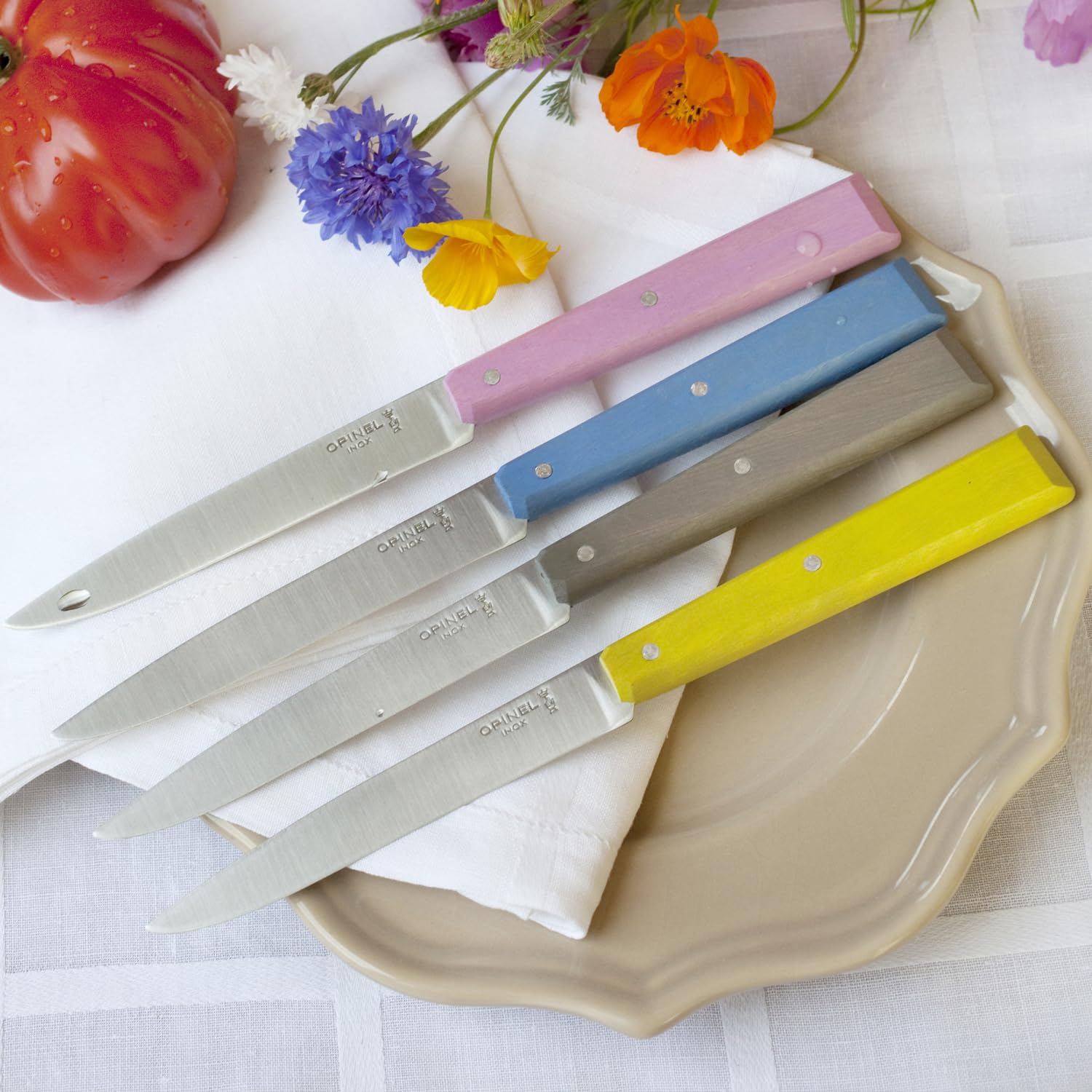 OPINEL Set of 4 table knives N°125 Bon Appetit Celeste