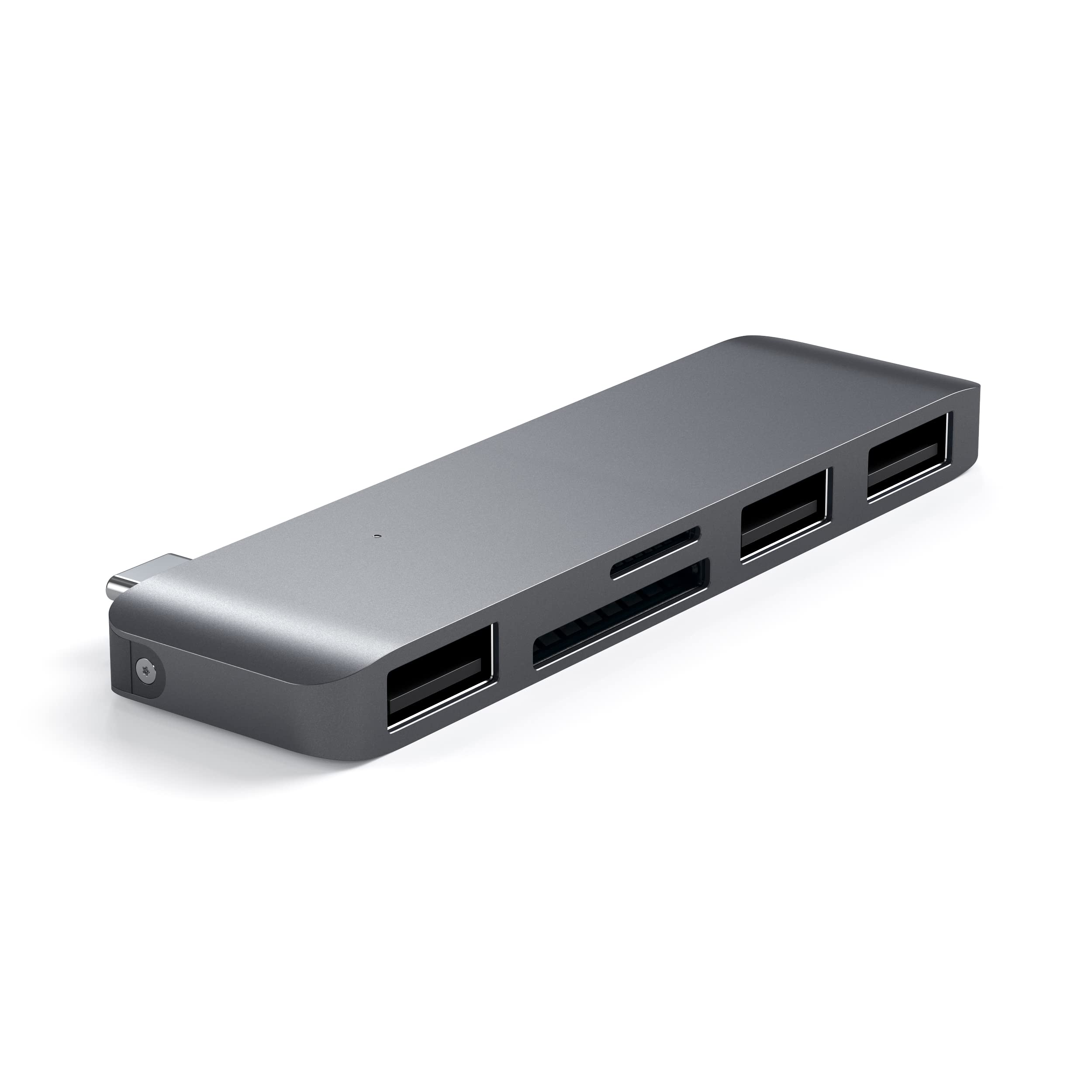 Satechi Aluminum Type-C USB 3.0 3-in-1 Combo Hub Adapter - 3 USB 3.0 Ports and Micro/SD Card Reader - Compatible with 2022 iPad Air M1, 2021 iPad Pro M1, 2020 MacBook Pro/Air M1 (Space Gray)