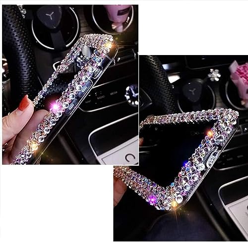 Bonitec Compatible with iPhone 14 Plus Case for Women Girls 3D Glitter Sparkle Bling Case Luxury Shiny Cute Crystal Charms Rhinestone Diamond Bumper Clear Protective Cases Cover Clear