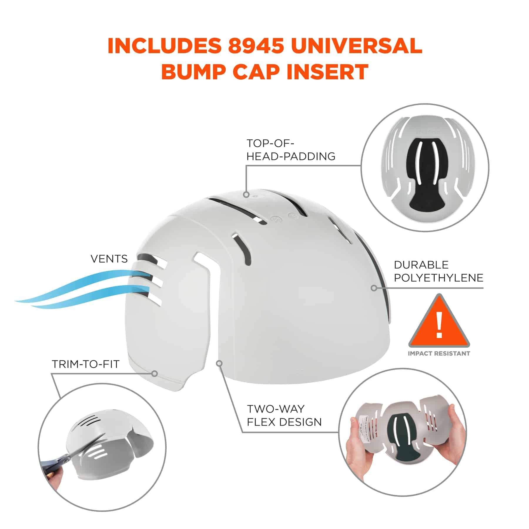 Rib Knit Winter Hat with Bump Cap Insert, Ergodyne N-Ferno 6811ZI, Black