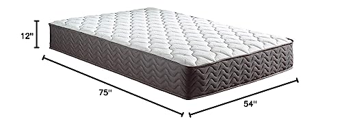 Swiss Ortho Sleep, 12" Inch Memory Foam and Innerspring Hybrid Medium-Firm Plush Mattress/Bed-in-a-Box/Pressure Relieving Bliss, Full White