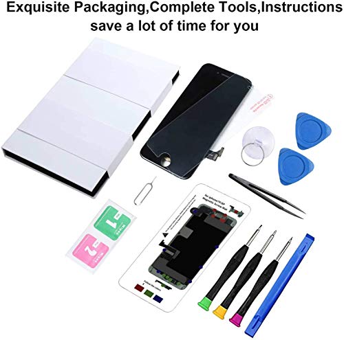 for iPhone 8 Plus Screen Replacement Black 5.5 Inch, Diykitpl 3D Touch LCD Digitizer Display for iPhone 8 Plus, with Repair Tools Kit for A1864,A1897,A1898 Glass Screen