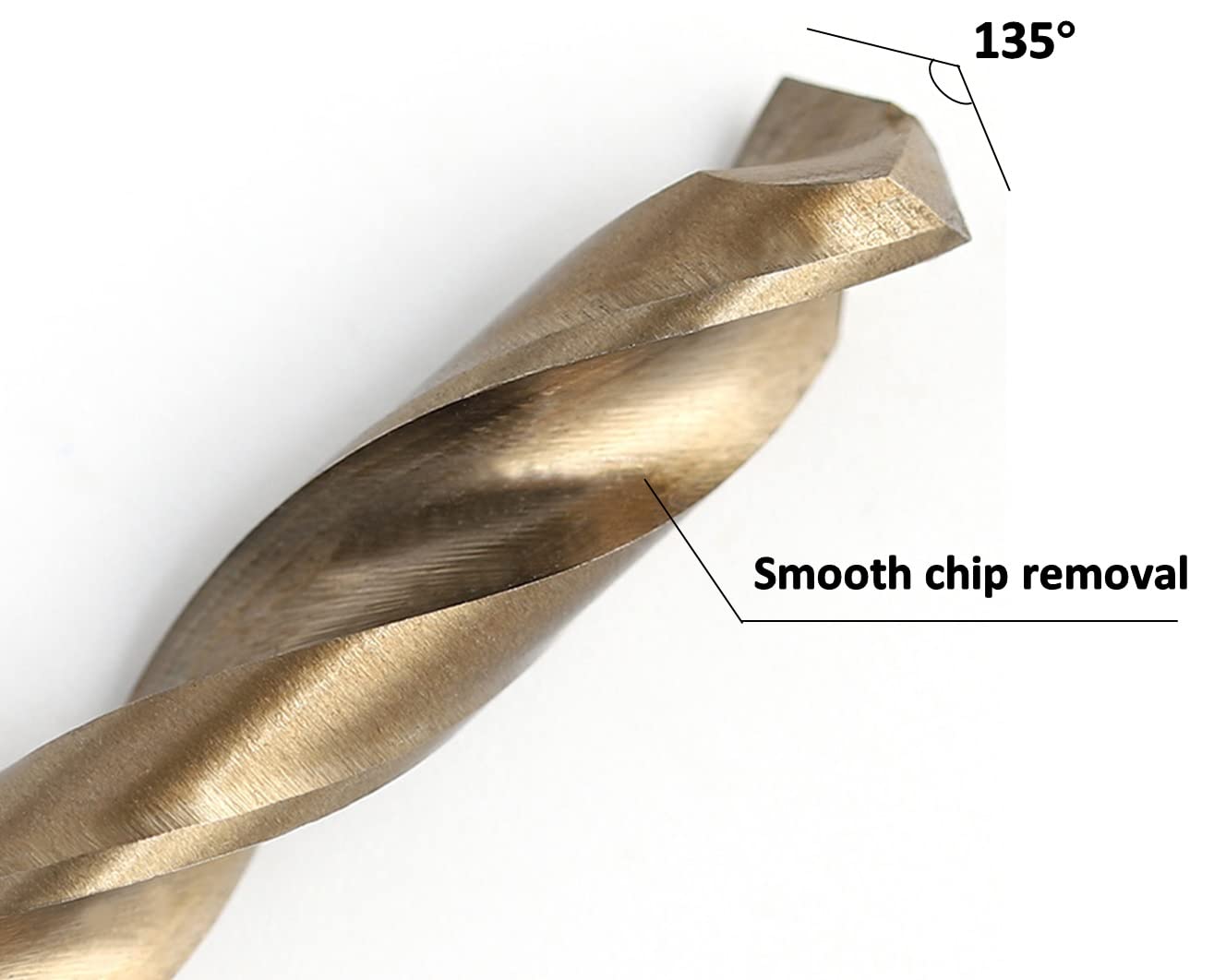 aiyun 1/8" Cobalt Drill Bits, 10 Pack M35 Jobber Length Twsit Drill Bit Set for Hard Metal, Stainless Steel (1/8")