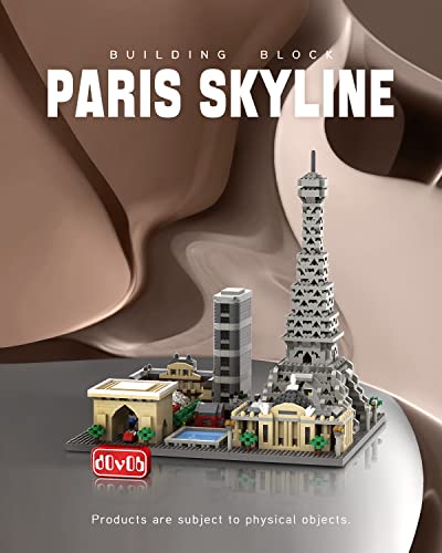 dOvOb Architecture Paris Skyline Micro Mini Blocks Building Set, 2324 Pieces Bricks,3D Puzzle Collection Model Kit, Office Home Decor as Gift for Adults or Kids