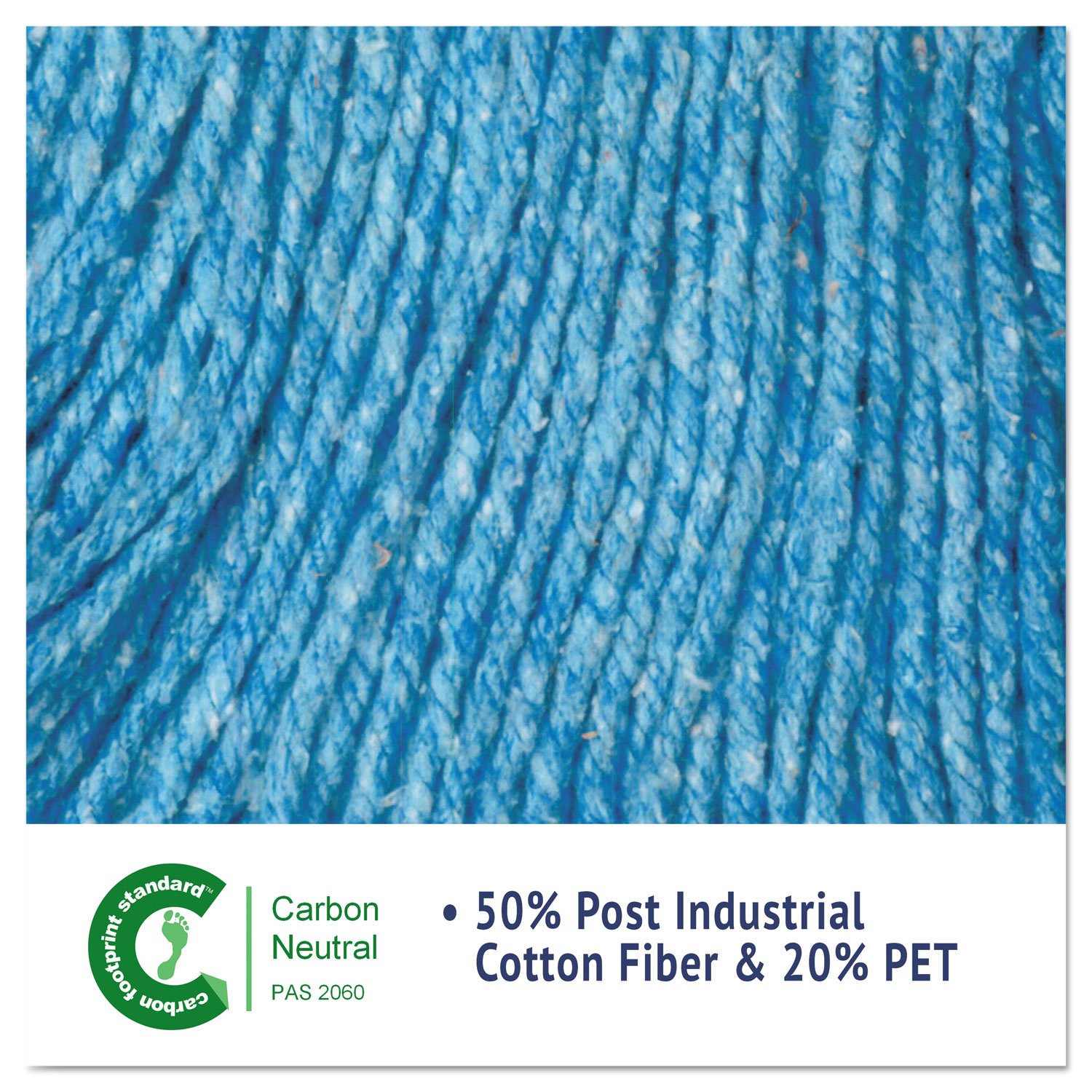 Boardwalk BWK502BLEA 5 in. Headband Super Loop Cotton/Synthetic Fiber Wet Mop Heads - Blue, Medium