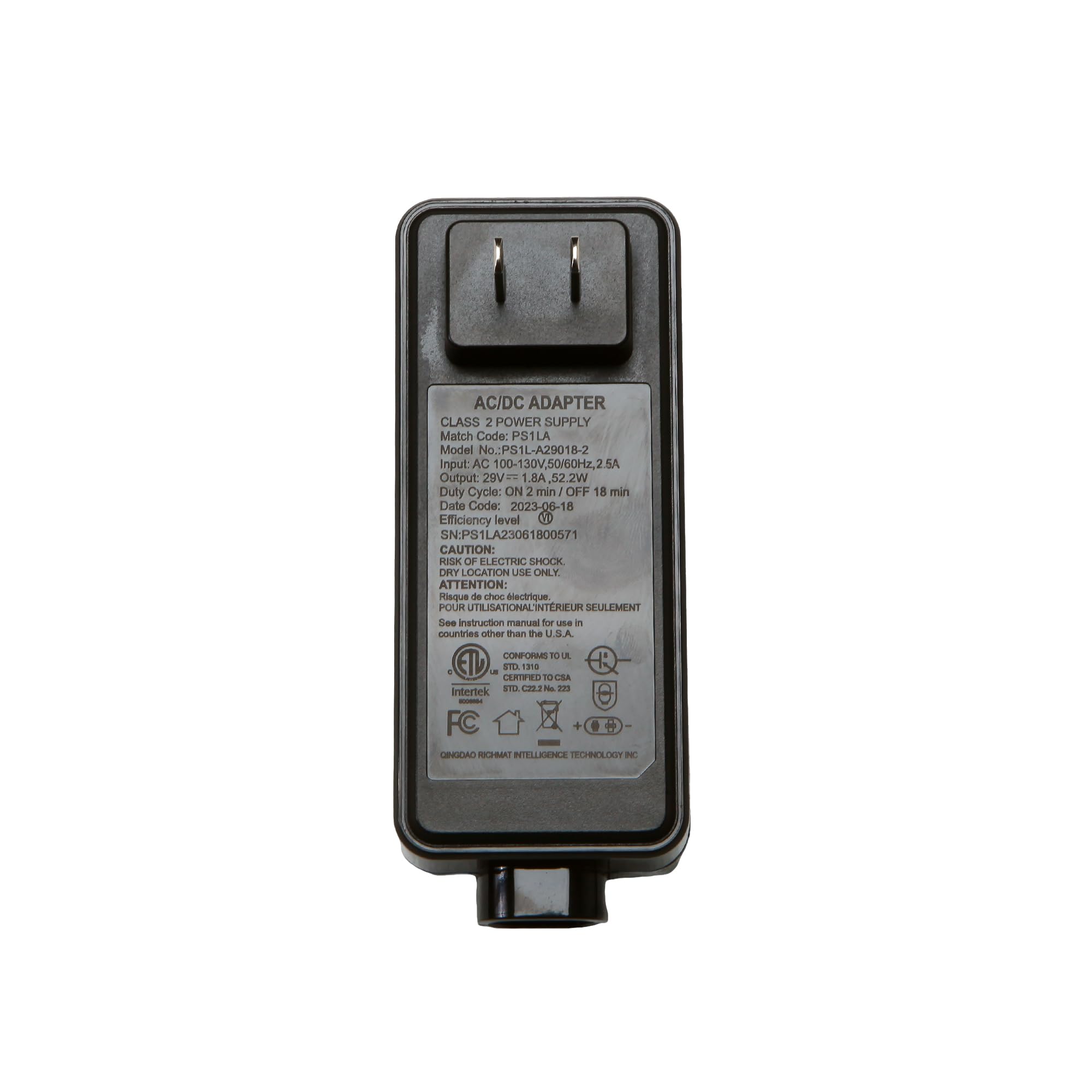 Adjustable Bed Richmat Class 2 Power Supply Adapter Model PS1L-A29018-2 Replacement