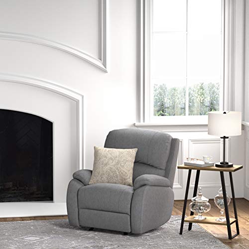 Amazon Brand – Ravenna Home Oakesdale Contemporary Glider Recliner, 35.4"W, Iron, Grey