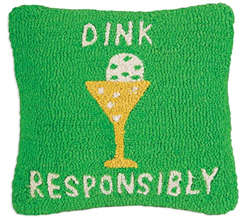 Chandler 4 Corners Artist-Designed Dink Responsibly Hand-Hooked Wool Decorative Throw Pillow (14” x 14”) Irish Pub & Bar Pillow for Couches & Chairs - Low Maintenance, St. Patrick's Day Pillow