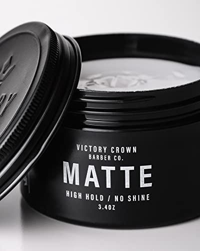 Victory Crown Matte Clay Pomade for Men – High Hold, No Shine – Non-Greasy Hair Paste – 3.4 oz