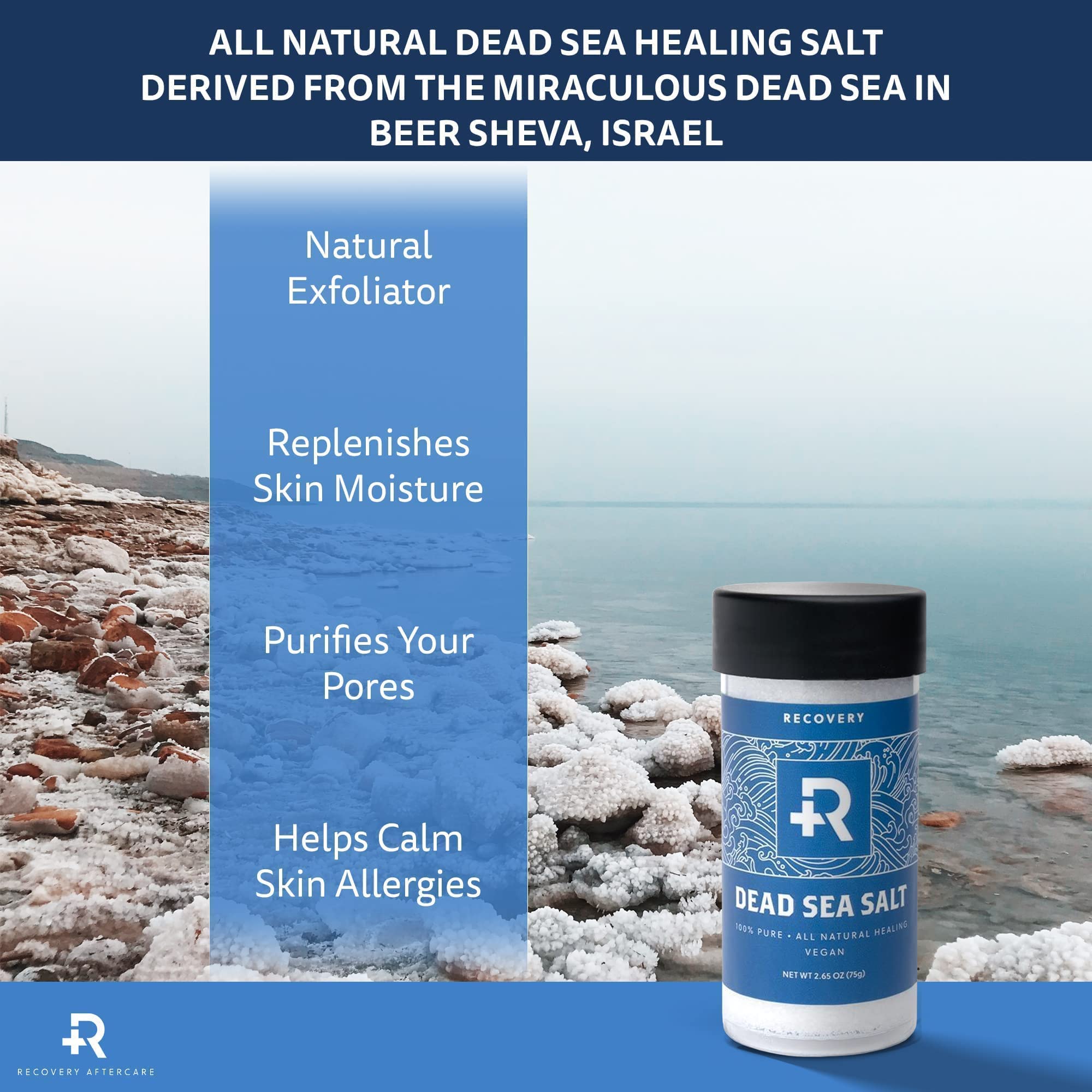 Recovery Piercing Aftercare Sea Salt From Dead Sea - All Natural, Soothing Healing Saline Solution