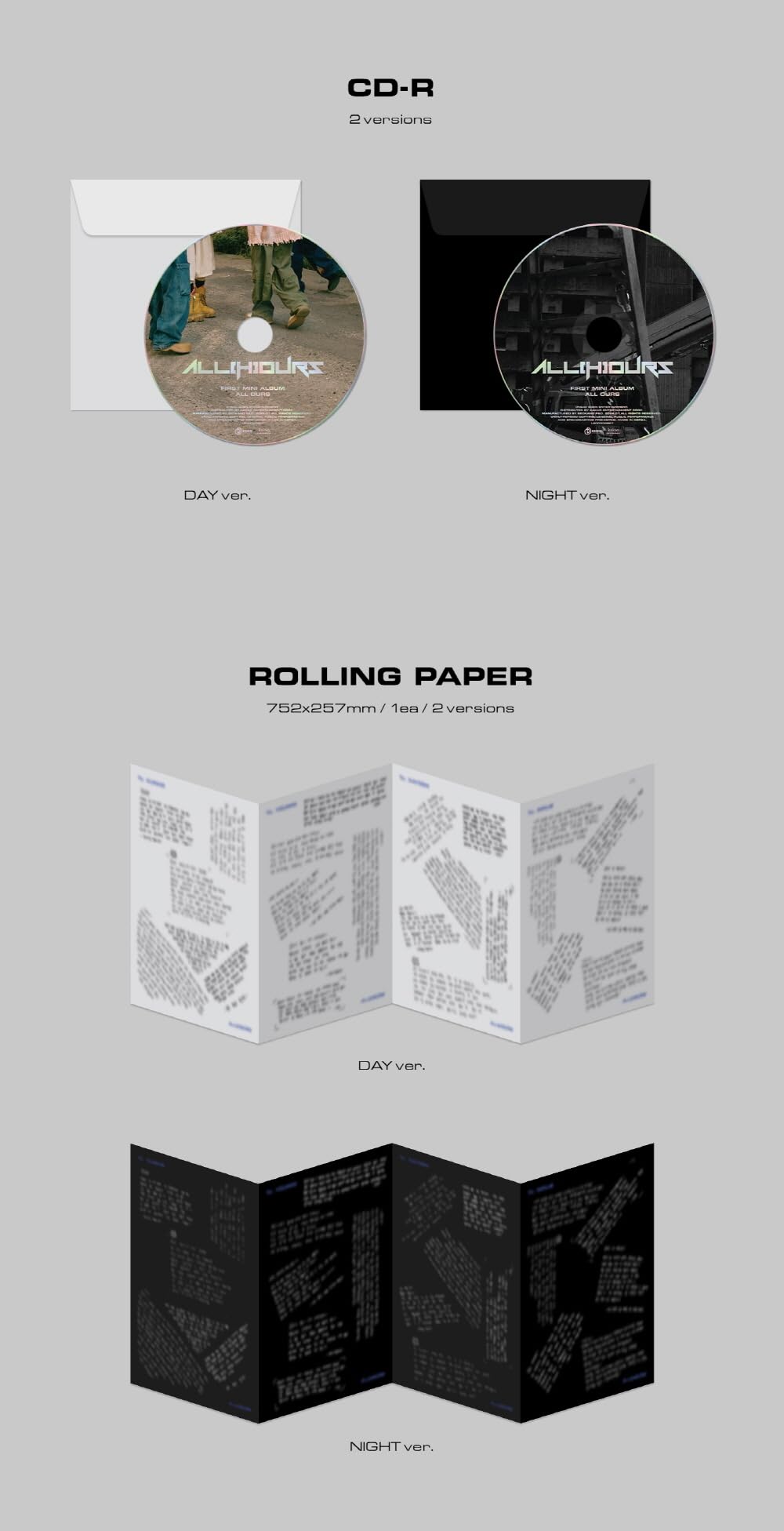 ALL(H) OURS - ALL OURS (1st Mini Album) CD+Folded Poster (2 ver. SET/CD Only, No Poster)