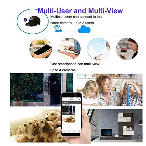 Firstoy Hidden Camera Cap, Full HD 1080P WiFi Spy Camera Hat with Night Vision and Remote Viewing Function, Nanny Cam Surveillance for Home Indoor Outdoor Security as Cycling Walking Traveling