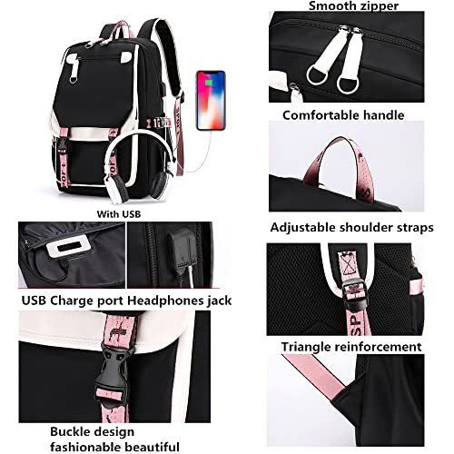 Backpack for Girls Casual Daypack Nylon Waterproof Kids Elementary Middle Schoolbag Children Bookbag