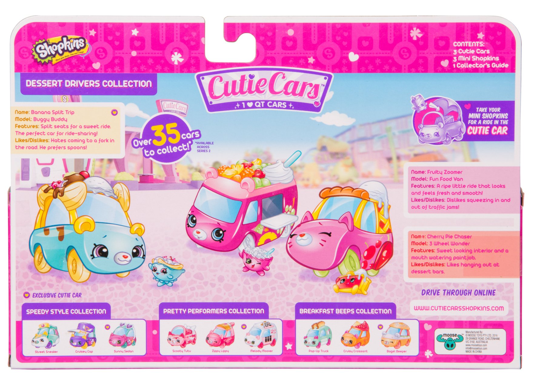 Cutie Cars Shopkins Three Pack - Dessert Drivers Collection