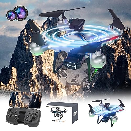 Drone With 4K Dual HD Camera Optical Localization Remote Control Toys Gifts For Boys Girls, Headless Mode, O๐e Key Take Off/Land, Altitude Hold, Intelligent Obstacle Avoidance