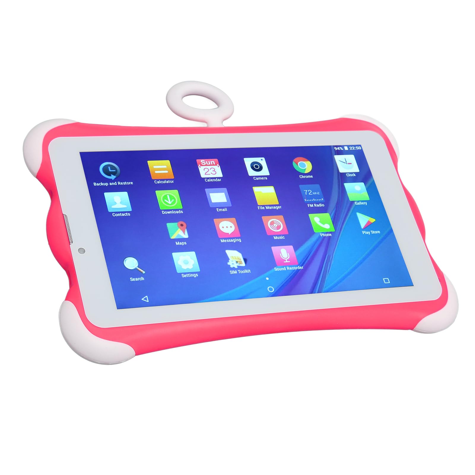 Airshi Kids Tablet, MTK6582 7 Inch 1280x800 Toddler Tablet 128GB Expandable Storage Eye Protection 6000mAh Rechargeable Battery for Playing (US Plug)