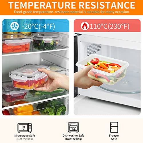 Feshory [68 Pack] Airtight Food Storage Containers with Leakproof Lids(34 Containers & 34 Lids), BPA FREE Plastic Meal Prep Containers Microwave Safe Lunch Containers Kitchen Organizers and Storage