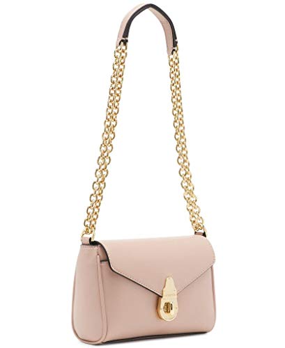 Calvin Klein Soft Lock Lamb Leather Small Convertible Crossbody Shoulder Bag, Pale Rose