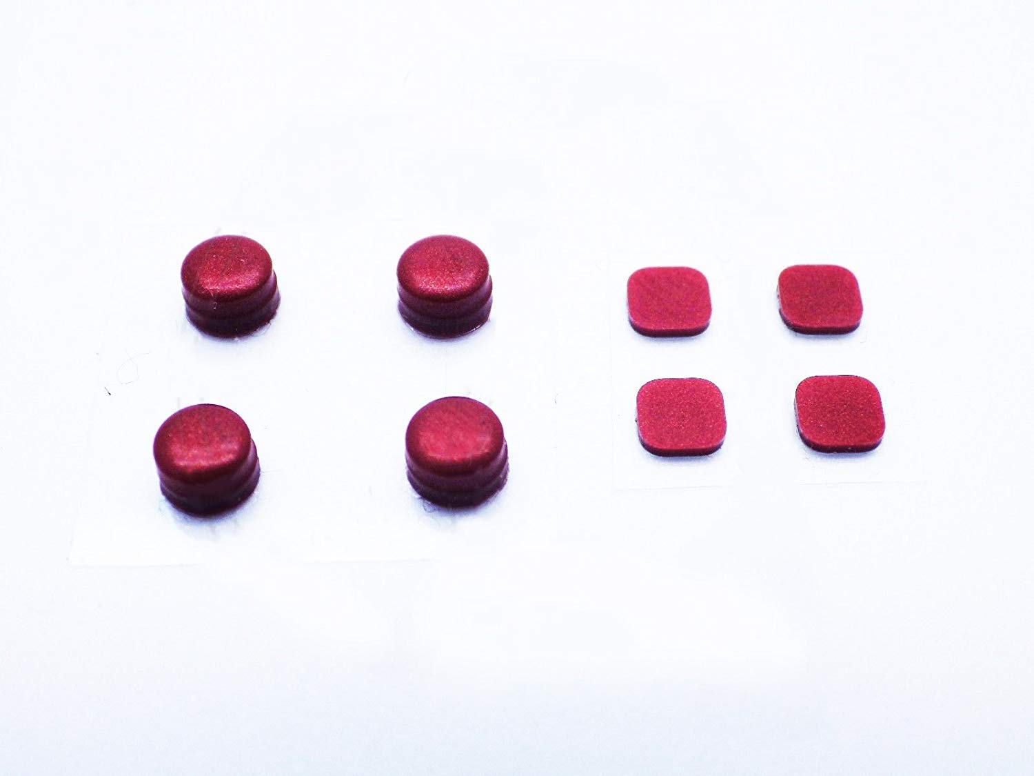 Front Back Screw Rubber Feet Cover Upper LCD Screen Screws Cover Rubber Replacement for New 3DS XL LL (Red)