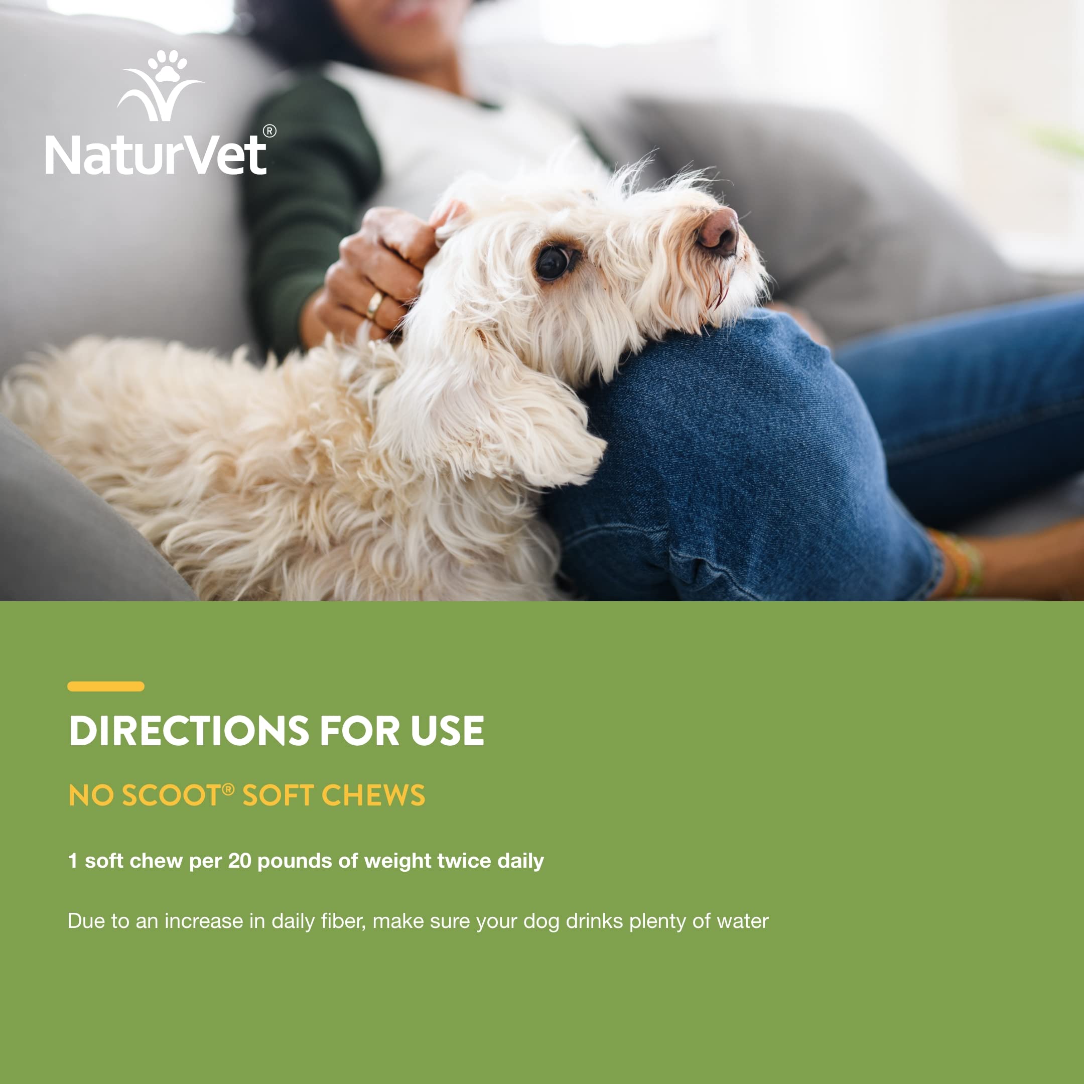 NaturVet - No Scoot for Dogs - 60 Soft Chews - Supports Healthy Anal Gland & Bowel Function & Stool Ease for Dogs β 40 Soft Chews β Helps Maintain Regular Bowel Movements