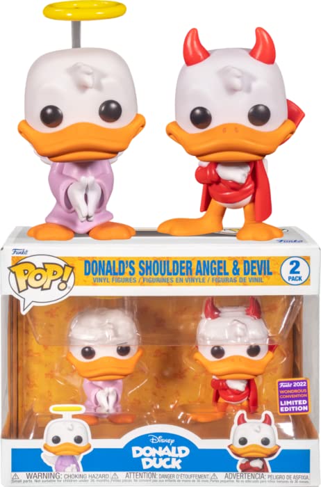 Funko Disney Pop! Donald's Shoulder Angel & Devil Vinyl Figure Set 2022 Wondrous Convention Exclusive MULTI NONE