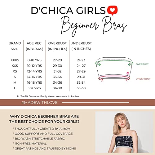D'chica Cotton Girls Strapless Bandeau Tube Bras, Non-Padded, Regular Fit, Seamless Full Coverage, Soft, Comfortable & Stretchable Bra for Teens - Pack of 5 (16-18 Years)