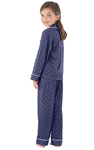 PajamaGram Boy Pajamas - Girl Pajamas, Navy Polka Dot, 12
