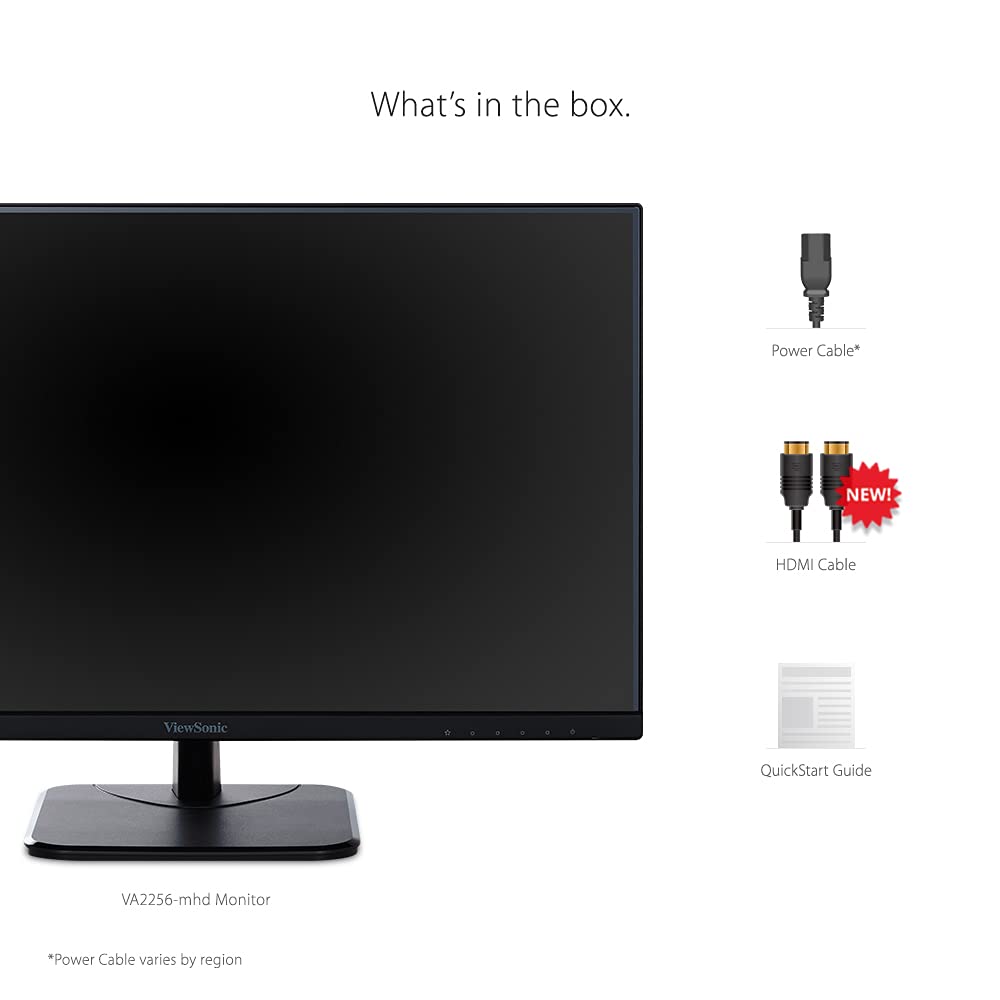 ViewSonic VA2256-MHD 22in IPS 1080p Monitor HDMI DisplayPort (Renewed)