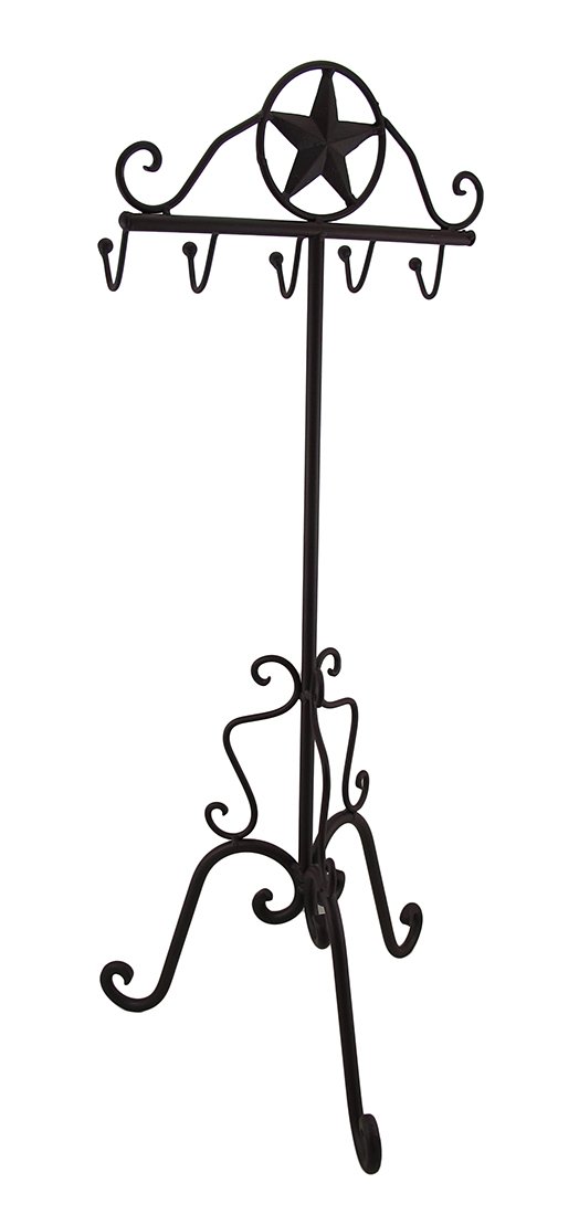 CYOIDAI Rustic Brown Western Star Metal Fireplace Screen and 5 Piece Tool Set
