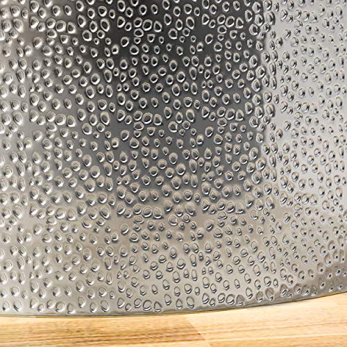 Christopher Knight Home Rache Modern Round Coffee Table with Hammered Iron, Silver, 26. 00” L x 26. 00” W x 17. 25” H