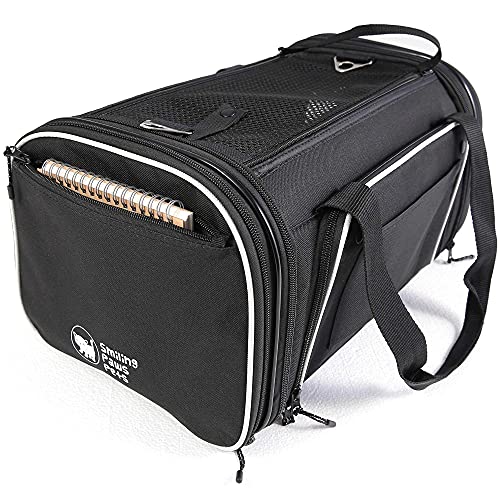 Smiling Paws Pets - Airline Approved Pet Carrier - for Small Pets - TSA Approved - Only 9 Inches Tall - Fits Under All Airplane Seats! (17"x11"x9")