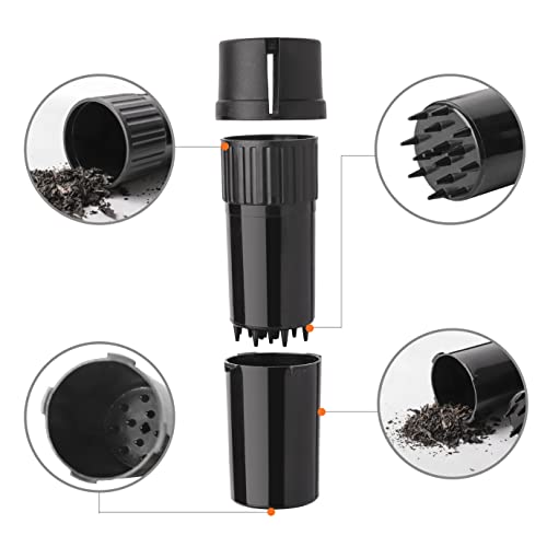 Free Boy Manual Grinder Storage Container,Storage Jar with Built-In Spice Grinders-Black