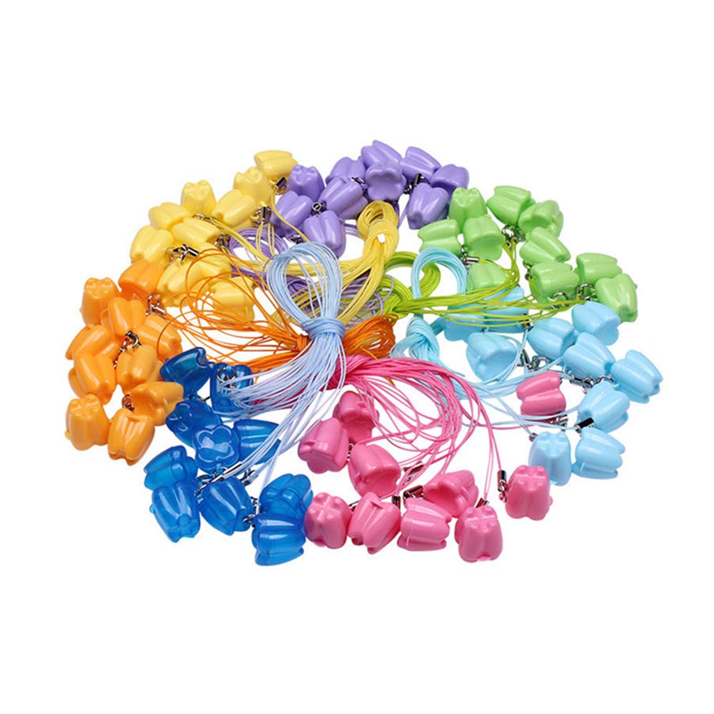 MOMOFULL Baby Tooth Keepsake Box Tooth Fairy Teacher Gifts Lost Teeth Saver Necklace Teeth Holder for Kids 10 Pack