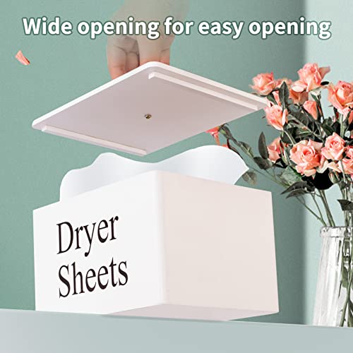 Dryer Sheet Holder, Dryer Sheet Dispenser, Wood Dryer Sheet Container Box For Laundry Room, Rustic Dryer with Lid, Farmhouse Home Decor Organizer,Fabric Softener Storage Bin