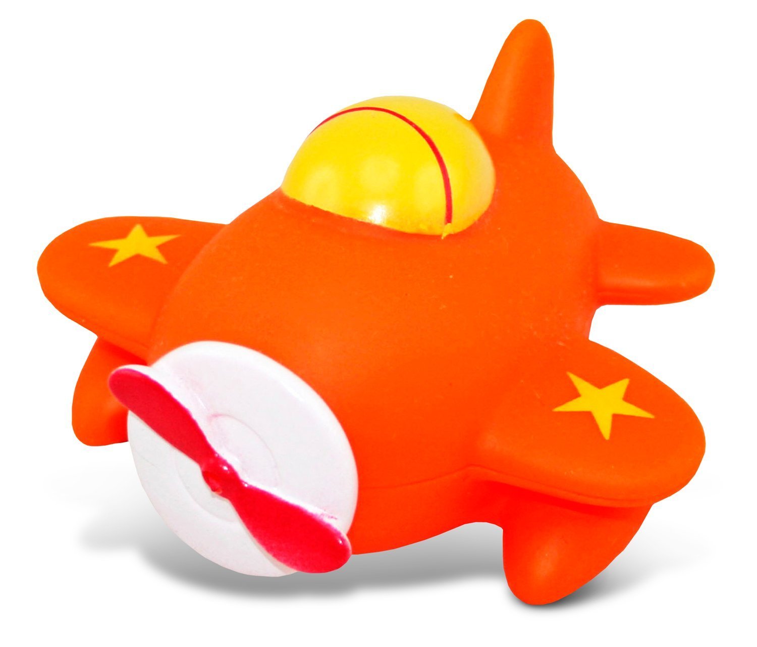 DolliBu Airplane Bath Buddy Squirter â Floating Orange Airplane Rubber Bath Toy, Fun Water Squirting Bathtime Play For Toddlers, Cute and Soft Aircrafts Toy For The Bathtub, Beach and Pool for Kids