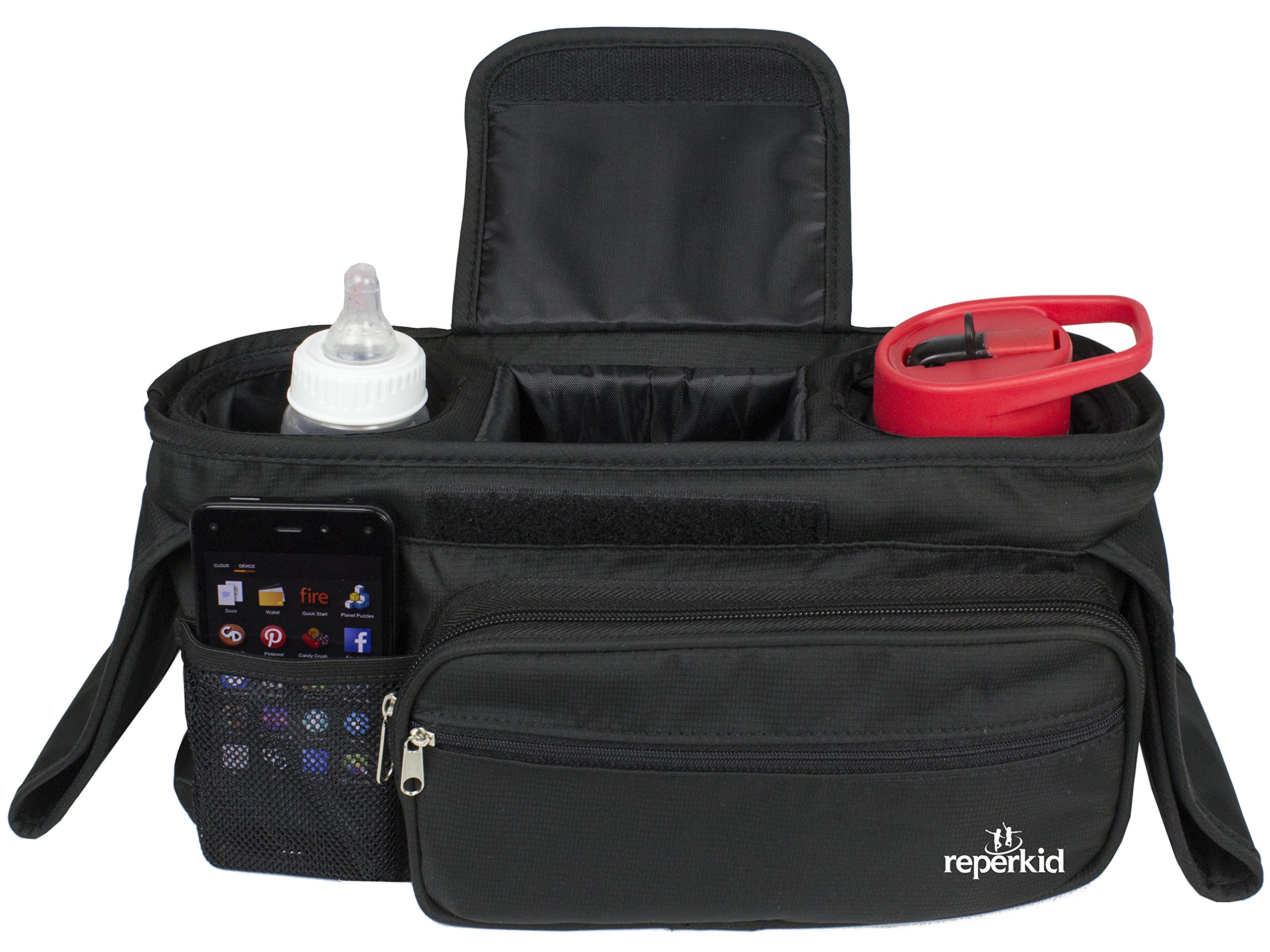 Stroller Organizer Bag and Organizer β Large Capacity - Premium Baby Stroller Bags Fits All Types of Strollers - Comes w/Smartphone & Dual Bottle Holder - Great Durability & Design