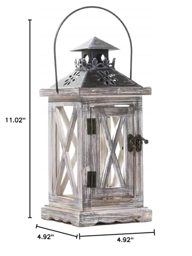 Candle Lantern Decorative Farmhouse White Lanterns Candle Holde Decor for Home Decor Front Porch