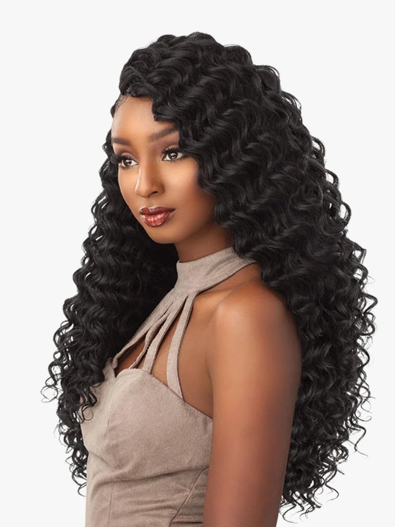 Sensationnel Lulutress Crochet Braiding hair - crochet braids hair extensions Kanekalon synthetic locs twists braids - LULUTRESS DEEP WAVE 18 Inch (1 pack, 4)
