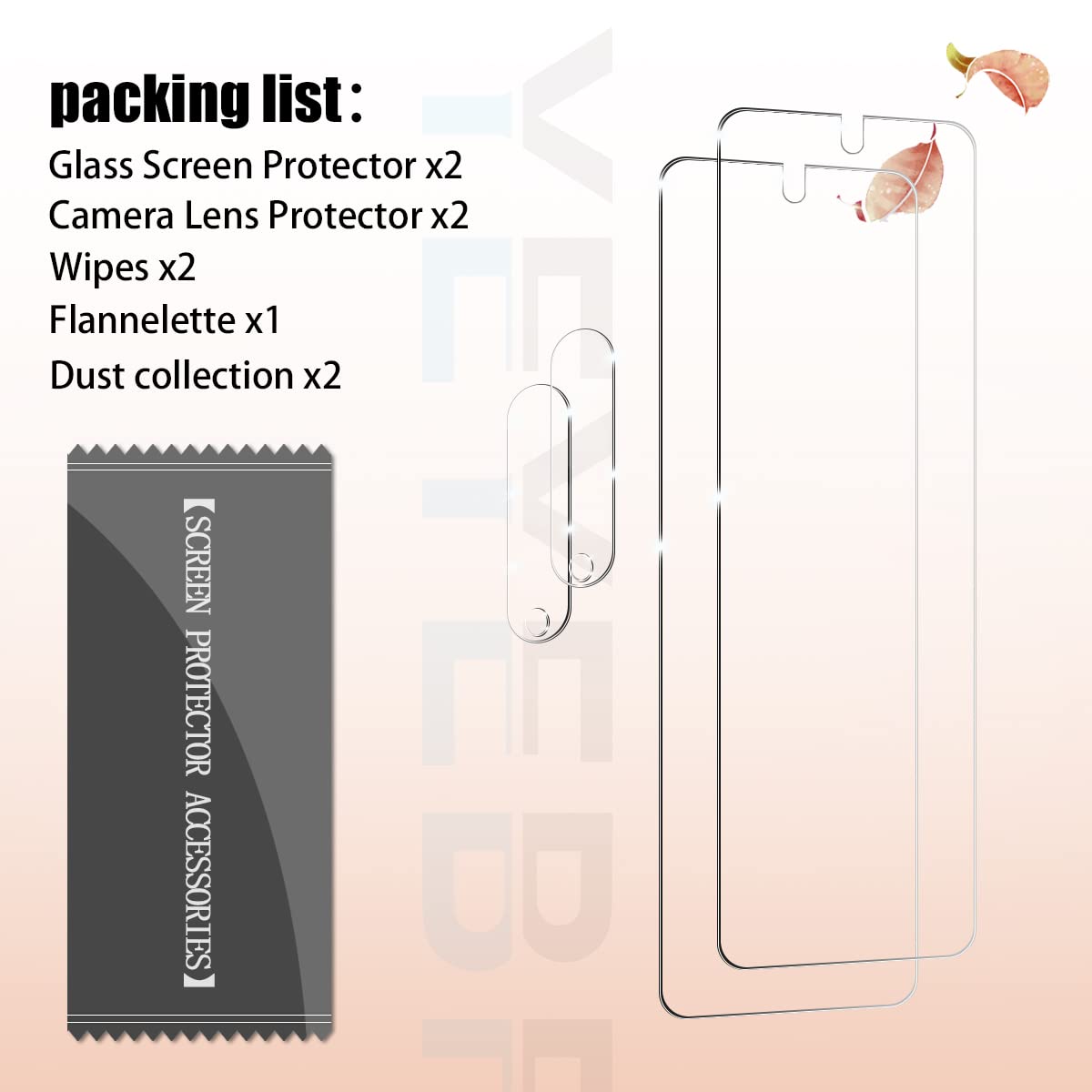Galaxy Z Fold 3 5G Screen Protector + Camera Lens Protectors By YEYEBF, [2+2 Pack] Full Coverage Tempered Glass Screen Protector for Galaxy Z Fold 3 [Case-Friendly][Anti-Shatter][3D Glass]