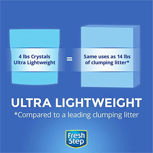 Fresh Step Crystals Cat Litter, Ultra Lightweight and Absorbing, 16 lbs total, (2 Pack of 8lb Bags)