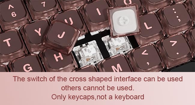 dagaladoo XVX 125 Keys Low Profile Sakura Pudding keycaps,Dye Sublimation PBT Keycap,Transparent keycaps,Suitable for most60% 65% 70% 100% Cherry Gateron MX Switches Mechanical Keyboard