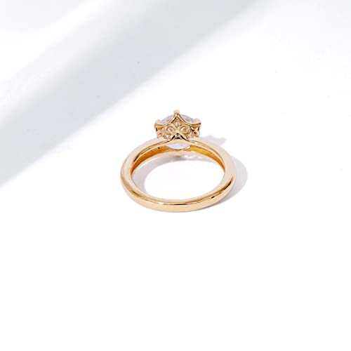 Amazon Essentials Amazon Colelction Platinum-Plated Sterling Silver Infinite Elements Cubic Zirconia Round Solitaire Ring, Yellow-gold-plated, Size 6 (previously Amazon Collection)