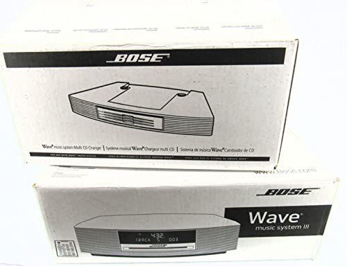 Bose Wave Music System III with Multi-CD Changer - Titanium Silver, Compatible with Alexa or Bluetooth Adapter (Renewed)